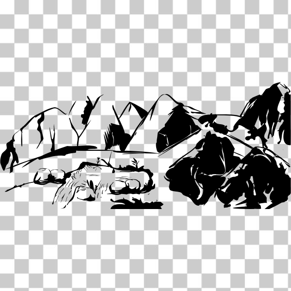 Free: SVG Wild nature with pond - nohat.cc