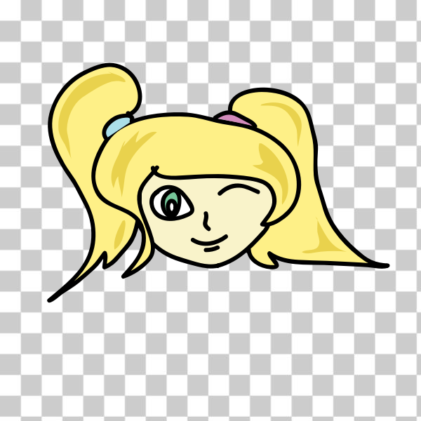 Free: SVG Winking girl vector image - nohat.cc