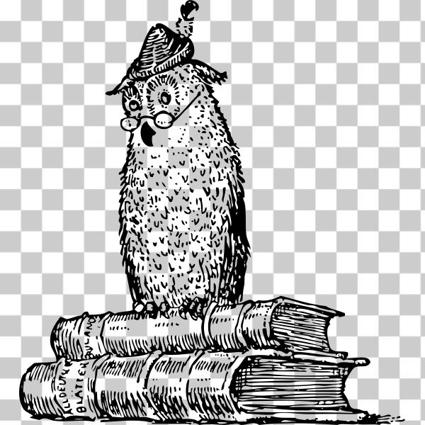 Free: SVG wise owl on books - nohat.cc