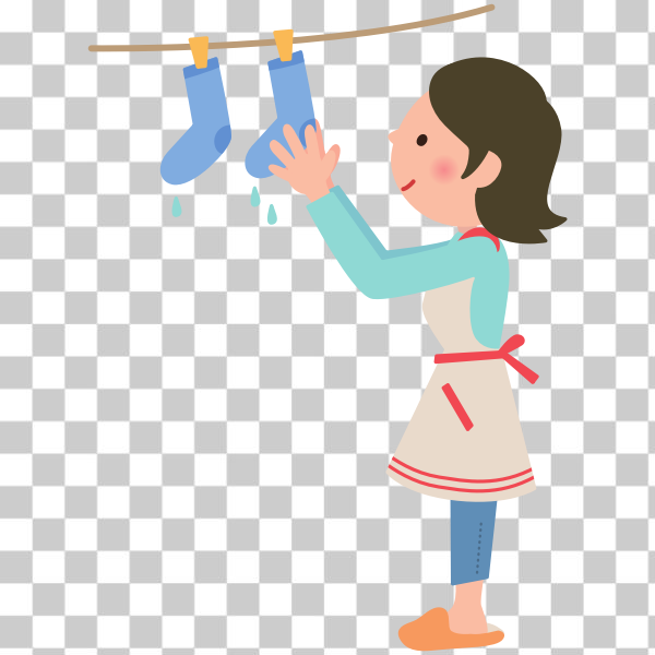 Free: SVG Woman hanging out laundry on the clothesline - nohat.cc