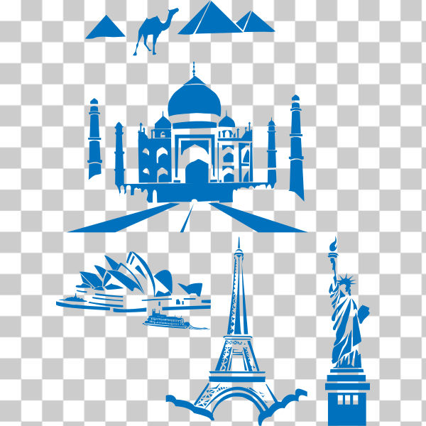 Free: SVG World landmarks vector pack - nohat.cc