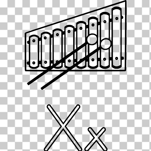 Free: SVG X is for Xylophone alphabet learning guide outline clip art ...