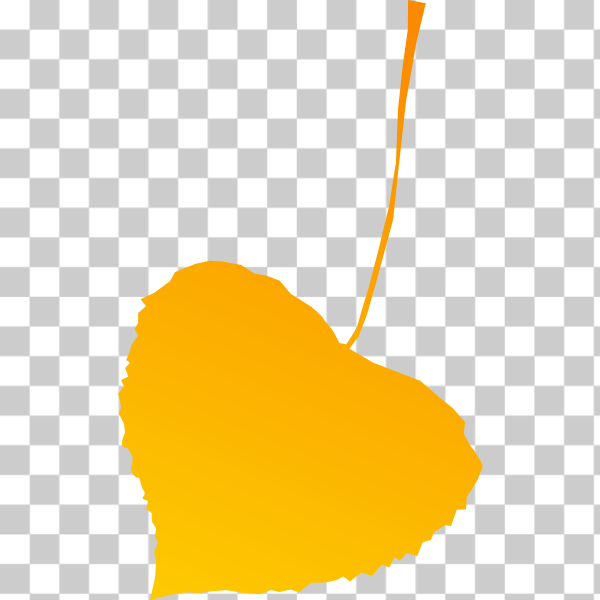 Free: SVG Yellow autumn leaf vector drawing - nohat.cc