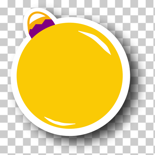 Free: SVG Yellow Christmas Ornament Round - nohat.cc