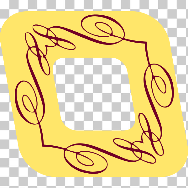 Free: SVG Yellow flourish frame - nohat.cc