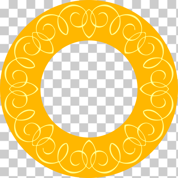 Free: SVG Yellow round frame - nohat.cc