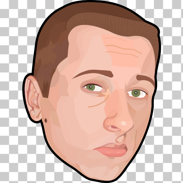 Free: SVG Young man portrait vector drawing - nohat.cc