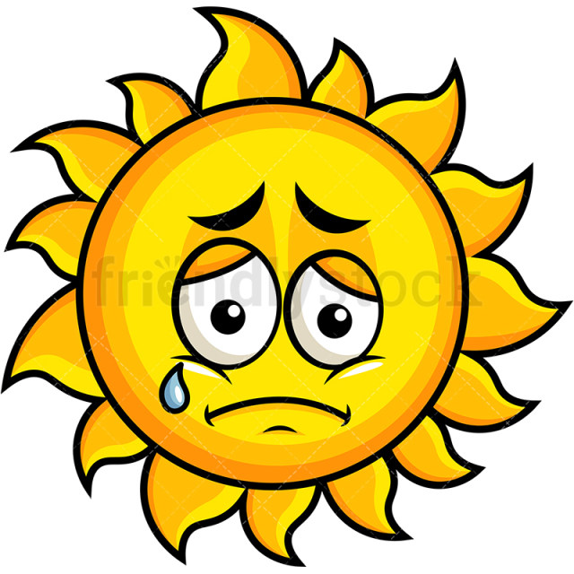Free: Teared Up Sad Sun Emoji Cartoon Vector Clipart - FriendlyStock ...