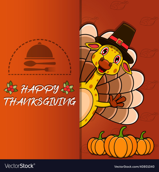 Free: thanksgiving card with giraffe character design - nohat.cc
