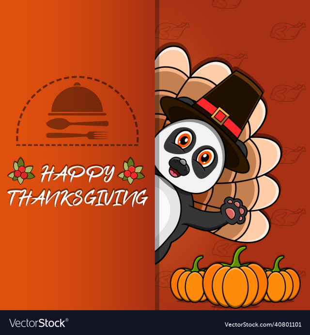 Free: thanksgiving card with panda character design - nohat.cc