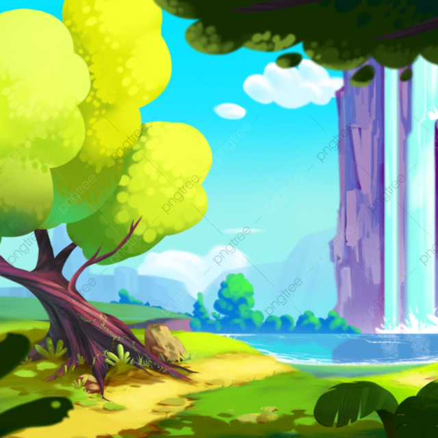 Free: The Waterfall Forest, Cartoon, Fantasy, Forest PNG Transparent ...