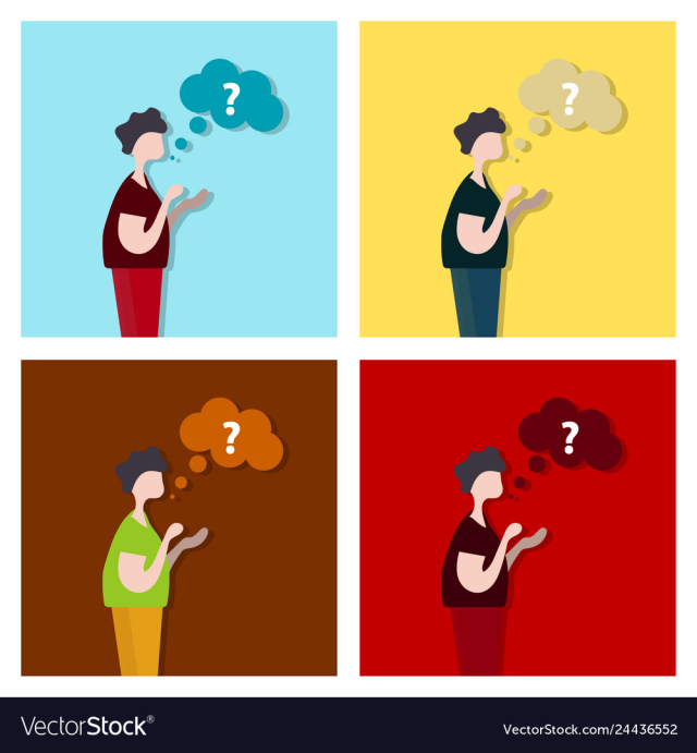 Free: Thinking cloud with question in flat style man vector image ...