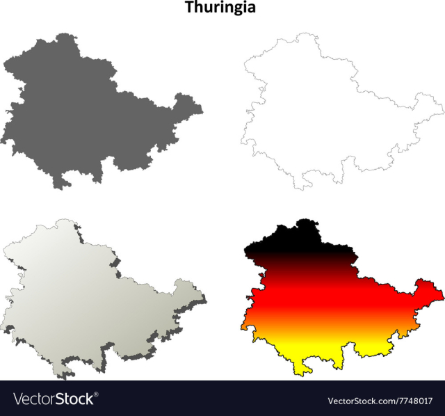 Free: Thuringia blank outline map set vector image - nohat.cc