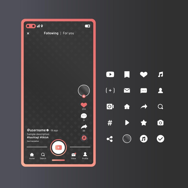 Free: Tiktok interface concept Free Vector - nohat.cc