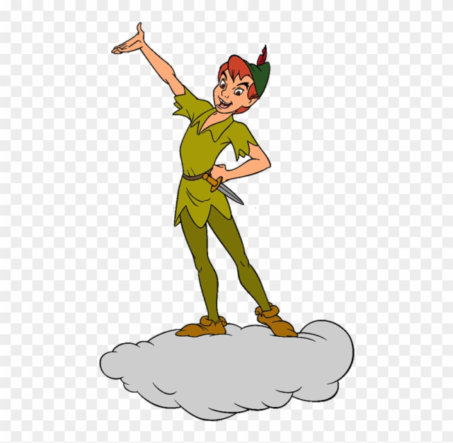 Free: Tinkerbell Peter Pan Clip Art - Peter Pan On A Cloud - nohat.cc