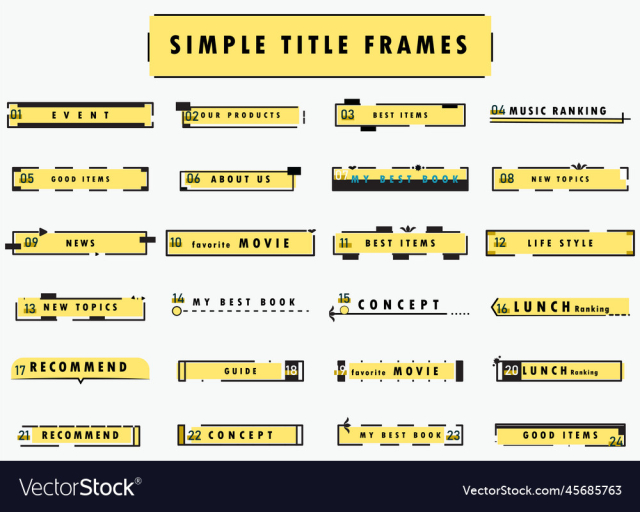 Free: title design set simple heading frame set - nohat.cc