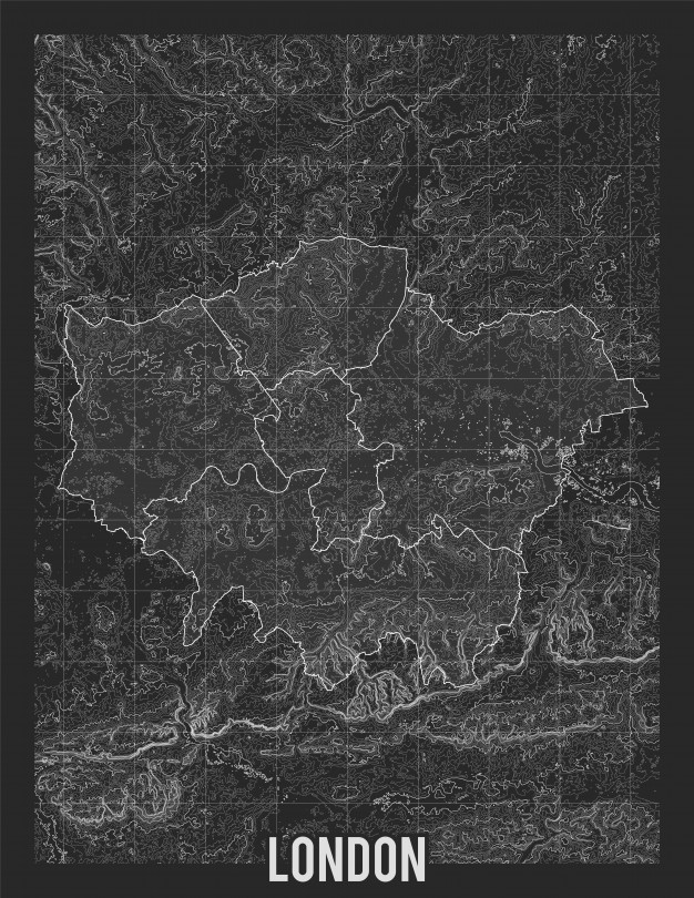 Free: Topographic map of london Free Vector - nohat.cc