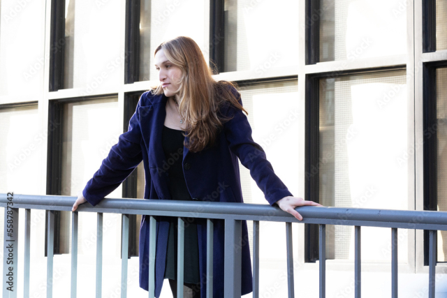 Free: Trans woman posing next to a railing. - nohat.cc
