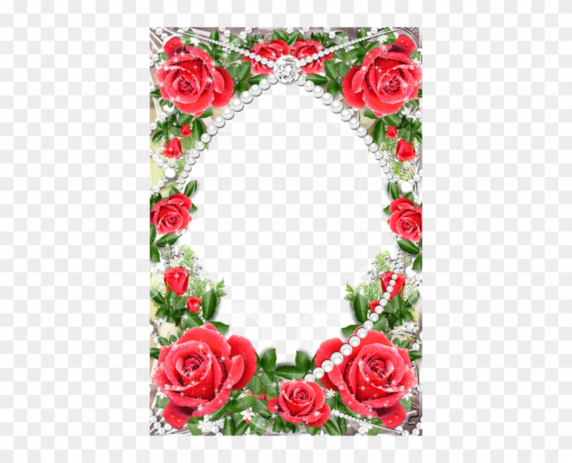 Free: Transparent Delicate Frame With Red Roses - Red Rose Border Png ...
