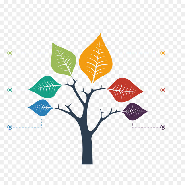 Free: Tree structure Chart Graph - Color maple leaf branch tree - nohat.cc