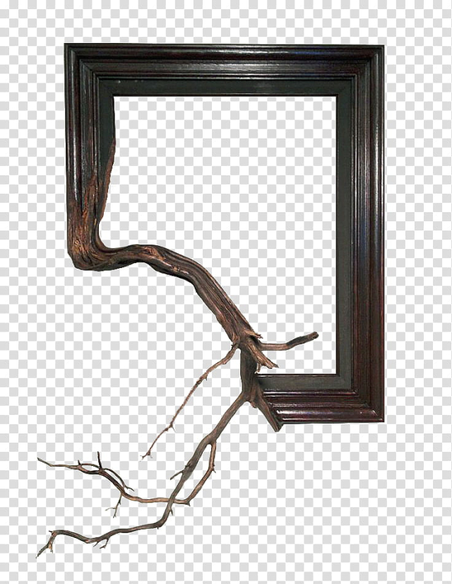 Free: Trees In Frames s, black wooden frame transparent background PNG ...
