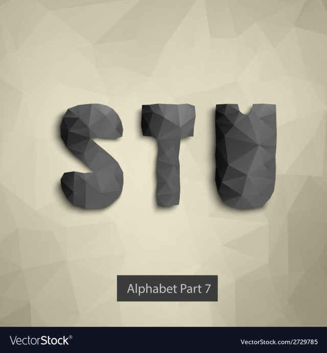 Free: Triangular dark alphabet s t u vector image - nohat.cc