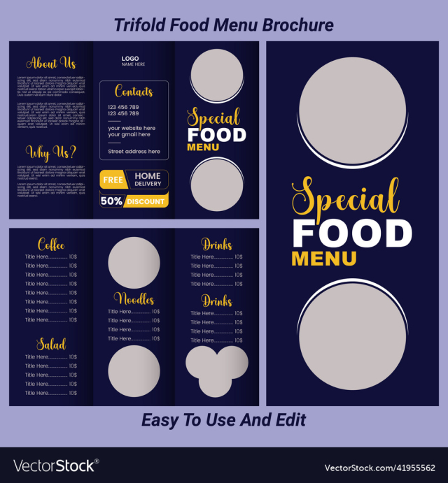 Free: trifold food menu template design - nohat.cc