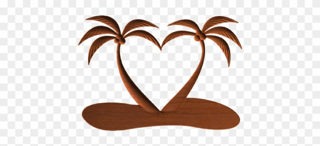 Free: Tropical Heart - Palm Trees Making A Heart - nohat.cc