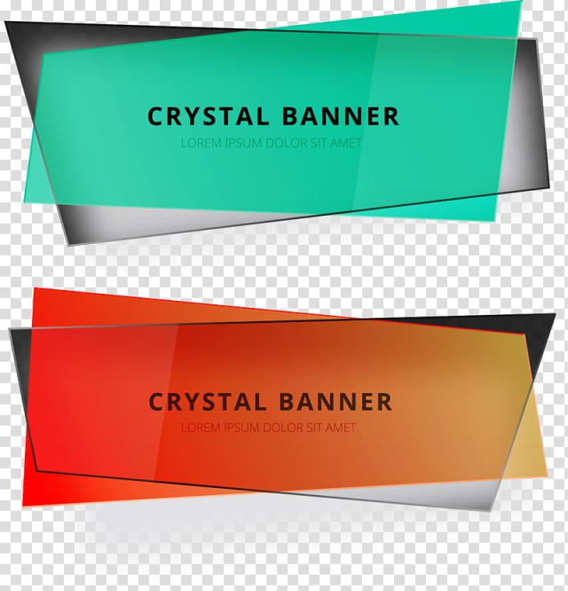 Free: Two Crystal Banner posters, Text Adobe Illustrator, ppt title box ...