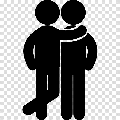 Free: Two Friends PNG Black And White Transparent Two Friends Black And ...