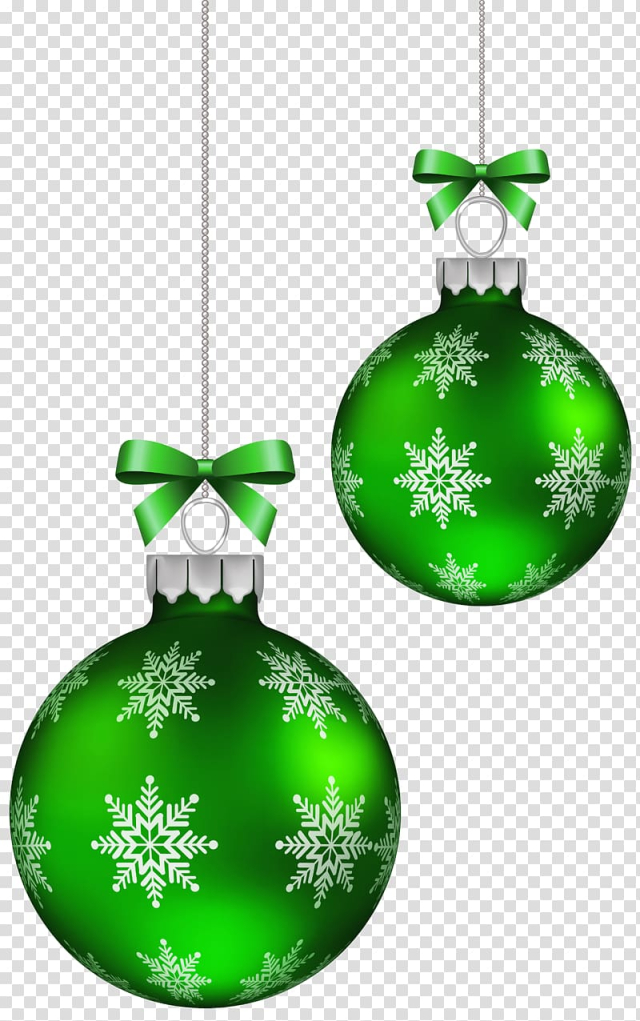 Free: Two green Christmas baubles illustration, Green Christmas Balls ...