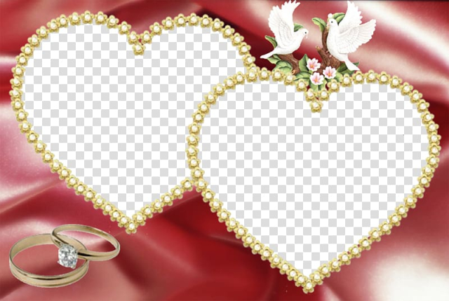 Free: Two heart-shaped gold frames illustration, Love Frames Frames ...