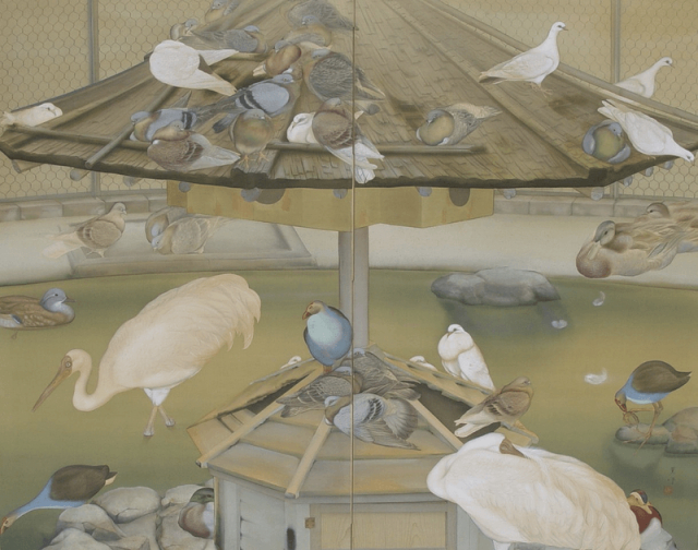 Free: two-panel screen of an aviary: | Free Photo - rawpixel - nohat.cc