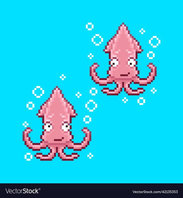 Free: two smiling cute squid looking at each other - nohat.cc