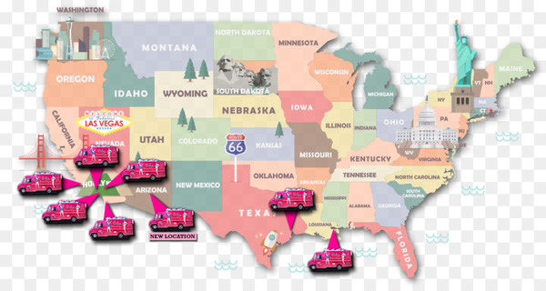 Free: United States of America Tourist attraction Map U.S. state Image ...