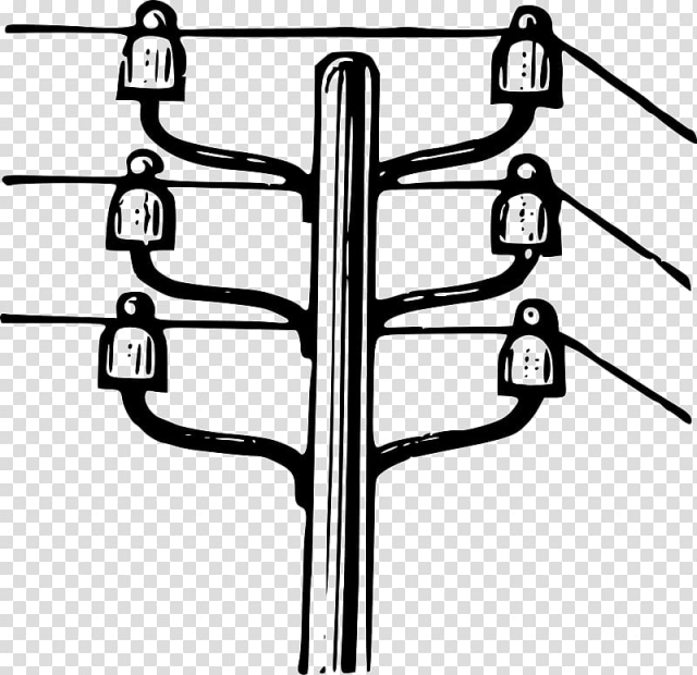 Free: Utility pole Electricity Overhead power line Electric power ...