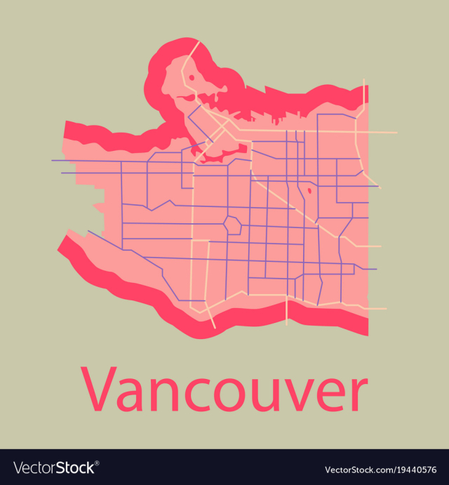 Free: Vancouver city plan detailed flat map vector image - nohat.cc