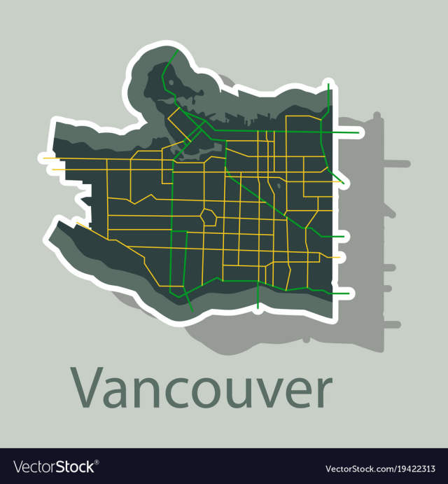 Free: Vancouver city plan detailed sticker map vector image - nohat.cc