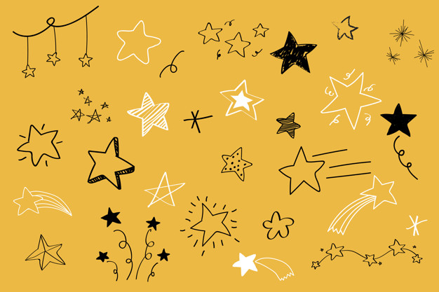 Free: Various stars doodle collection vector - nohat.cc