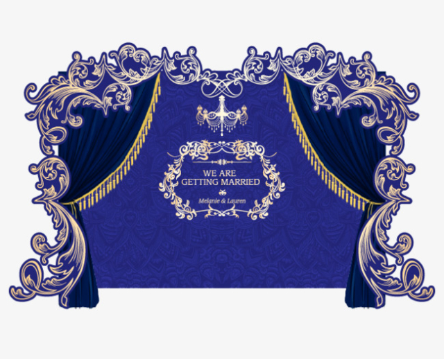 Free: Vector European-style Blue Wedding Reception Table Arrangement ...