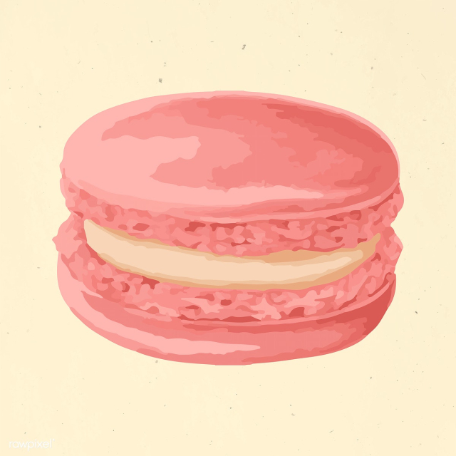 Free: Vectorized hand drawn pink macaron sticker design resource | Free ...