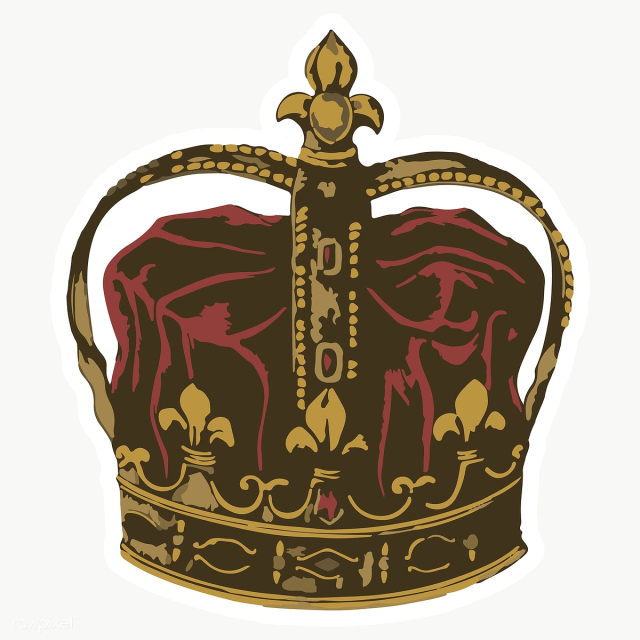 Free: Vectorized vintage crown sticker with a white border | Free ...
