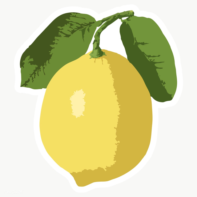 Free: Vectorized yellow lemon sticker overlay with white border design ...