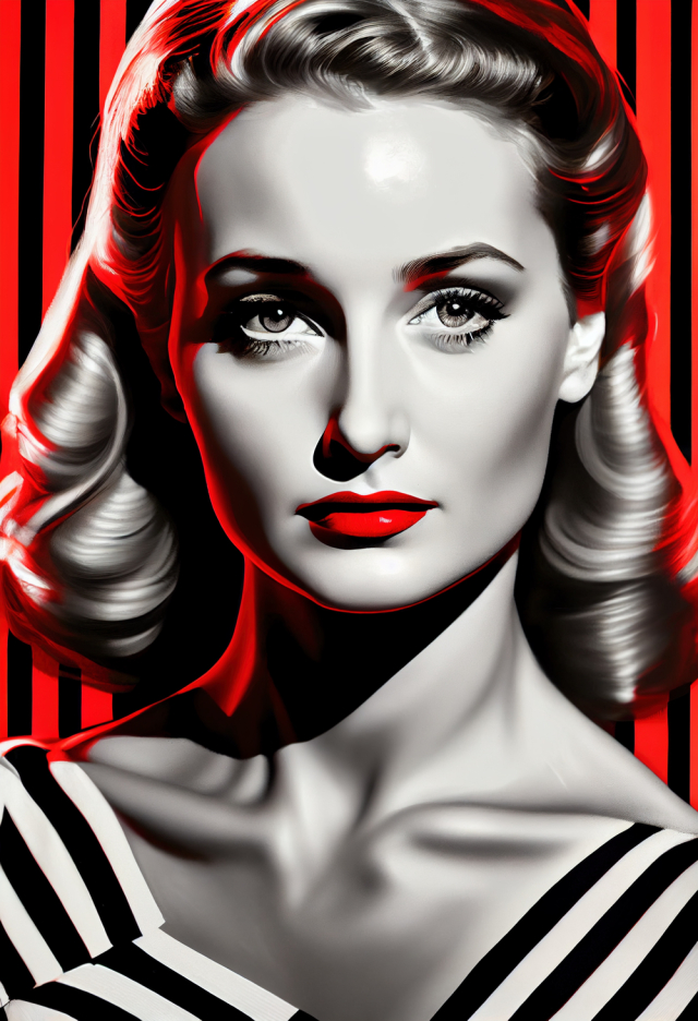Free: Vertical AI-generated illustration of a young female with stripes ...