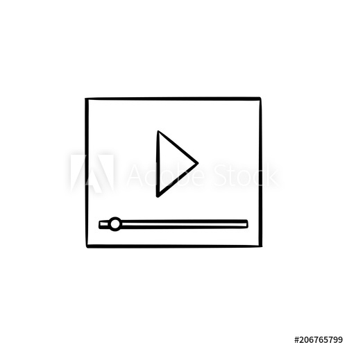 Free: Video player interface with progress bar hand drawn outline ...