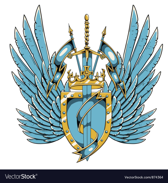 Free: Vintage crest with wings vector image - nohat.cc