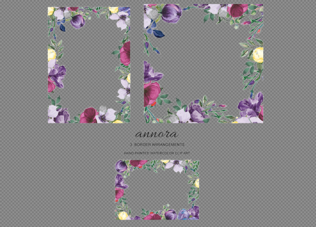 Free: Violet Floral Border PNG Download Image - nohat.cc