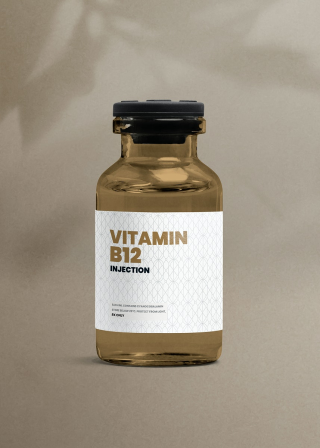 Free: Vitamin B12 injection amber glass bottle with luxurious label for ...