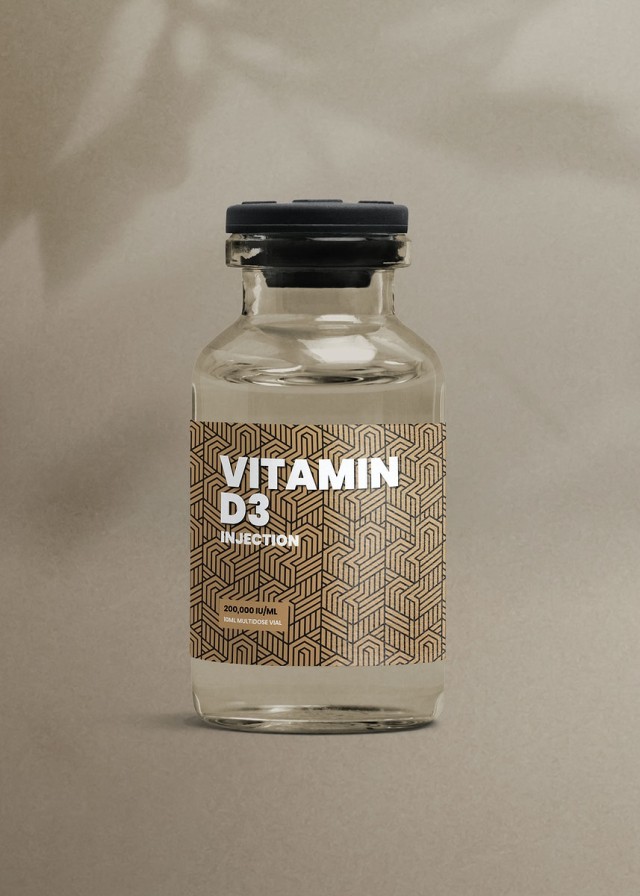 Free: Vitamin D3 injection glass bottle with luxurious label for health ...