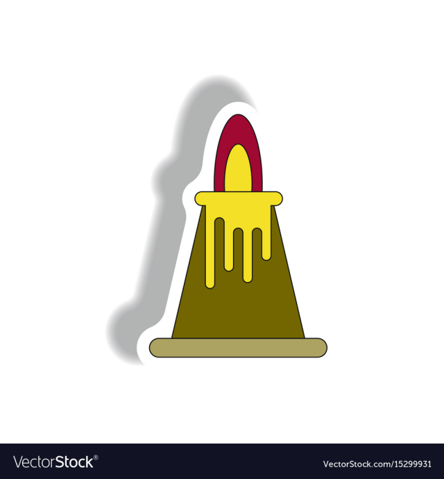 Free: Volcano sticker volcano eruption and lava vector image - nohat.cc